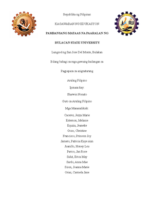 Student handbook - QUALITY POLICY We at Bulacan State University (BulSU ...