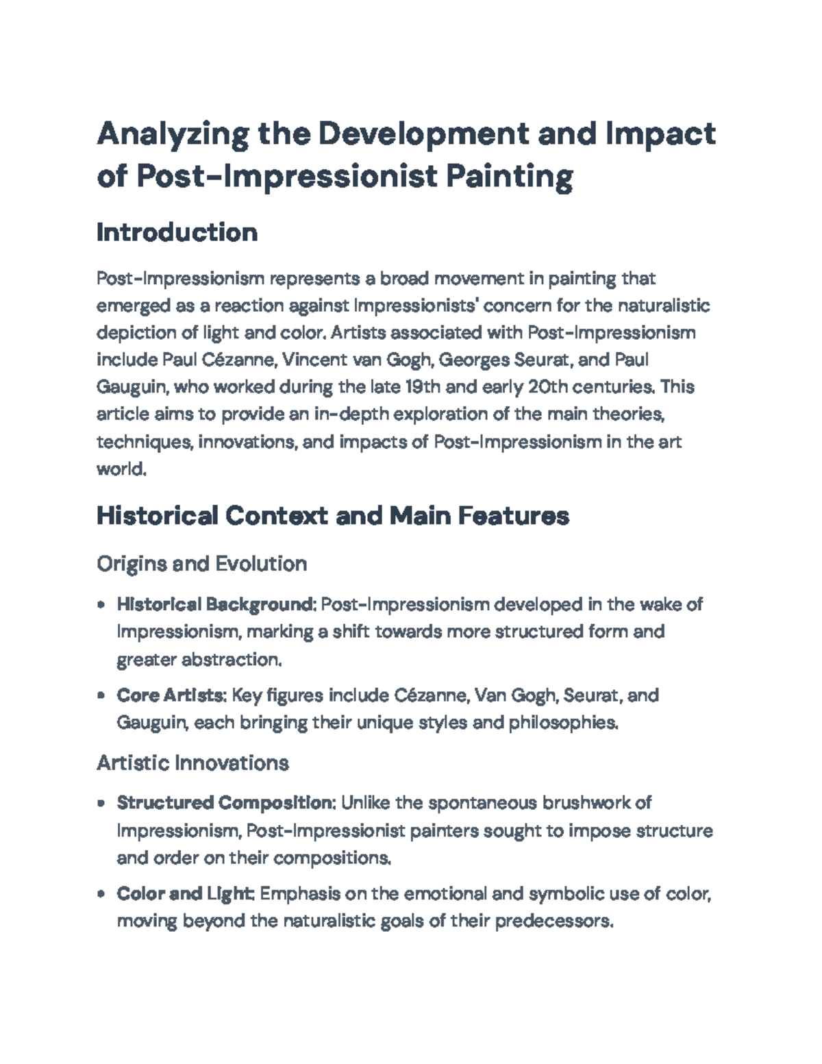 Exploring Post-Impressionism: Key Artists and Their Impact on Art ...