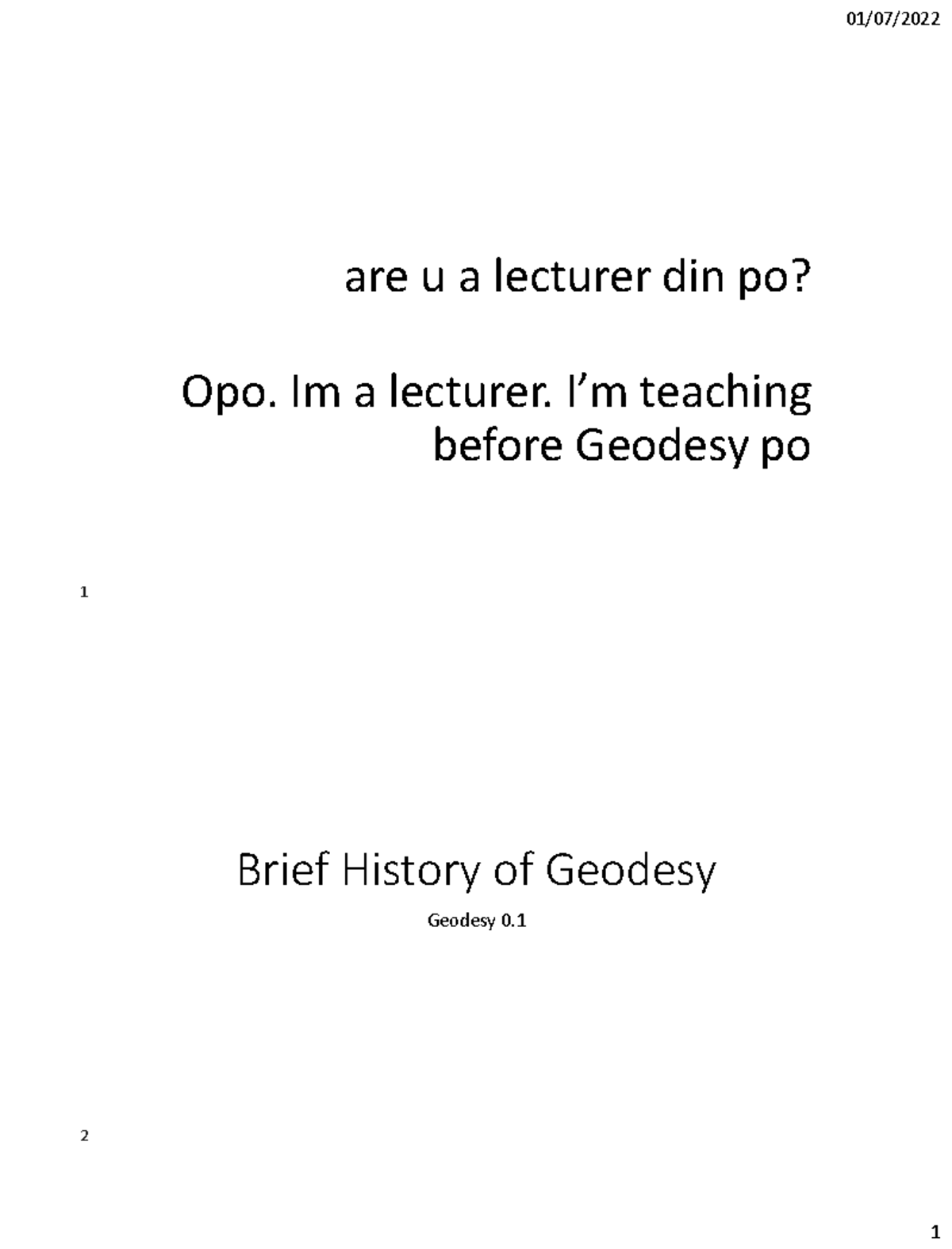 Geometric Geodesy 2022: A Brief History and Key Concepts - Studocu