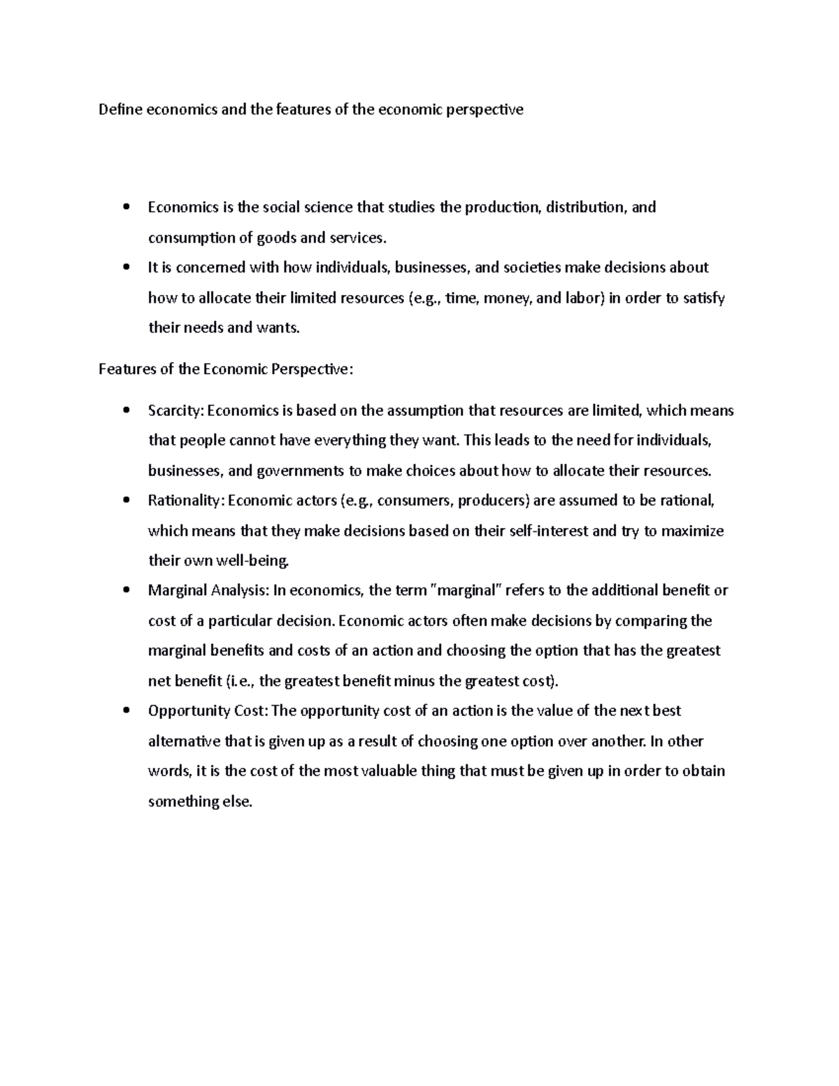 Economics 101: Defining Economics and Its Key Features Explained - Studocu