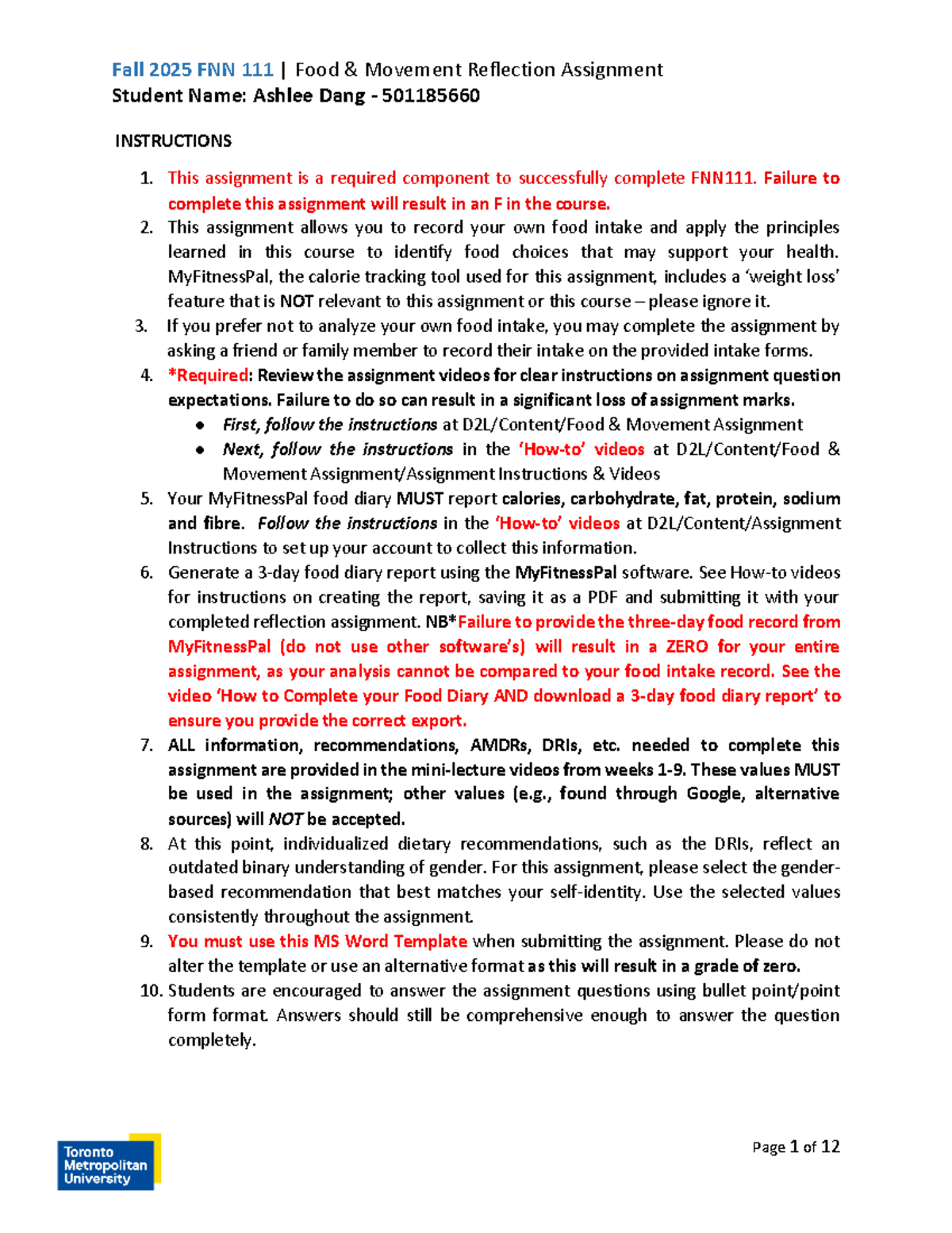 Fall 2025 FNN Food Movement Reflection Assignment by Ashlee Dang - Studocu