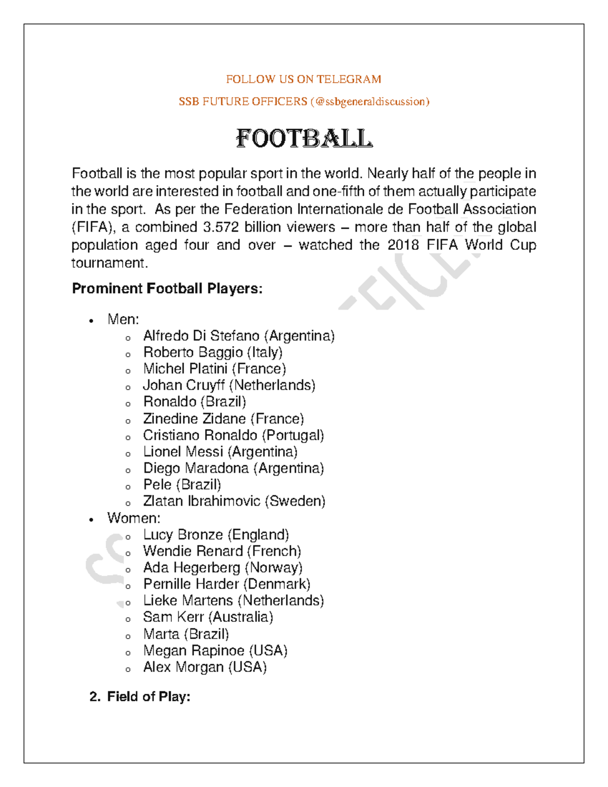 Football Overview and Key Historical Insights - Studocu