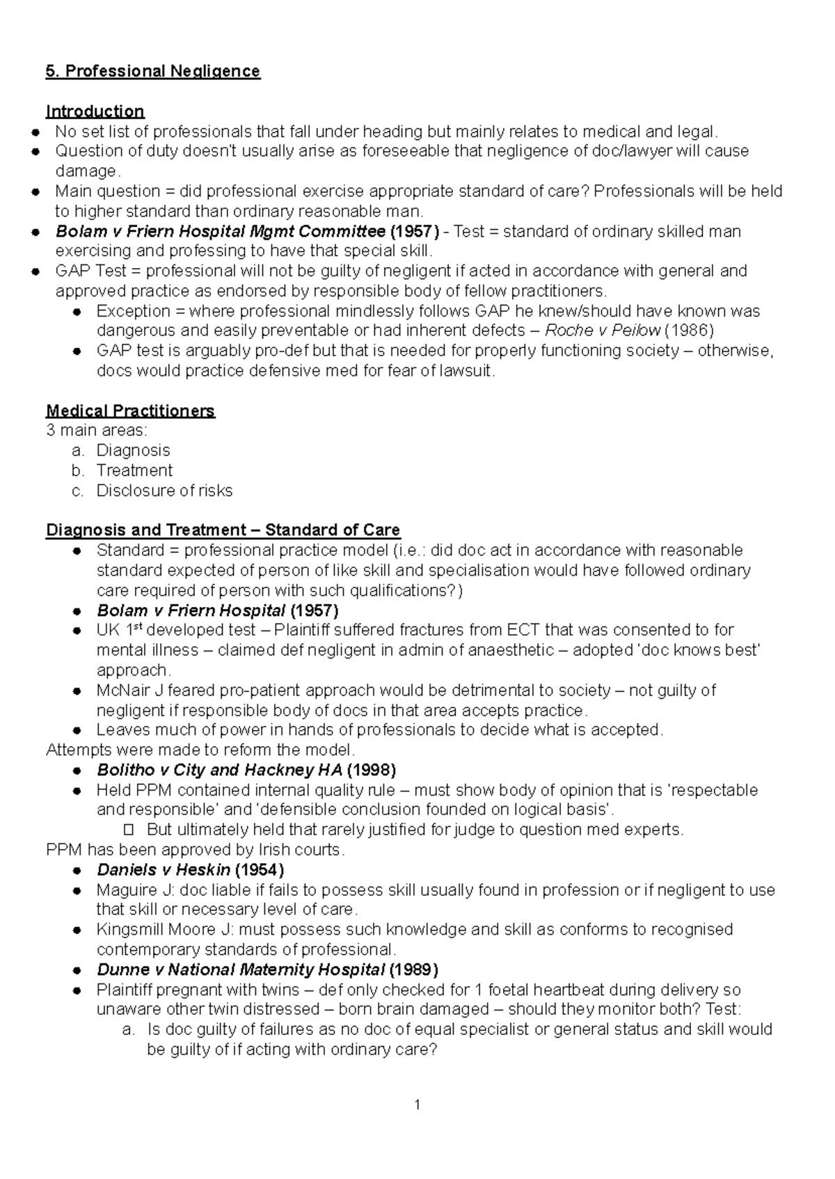 5. Professional Negligence: Standards of Care in Medical and Legal ...