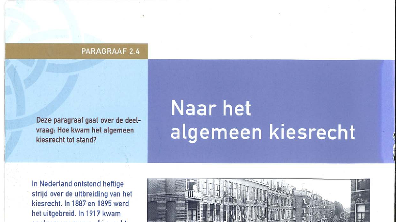 Algemeen Kiesrecht in Nederland: Ontwikkeling en Strijd (PAR 2.4 ...
