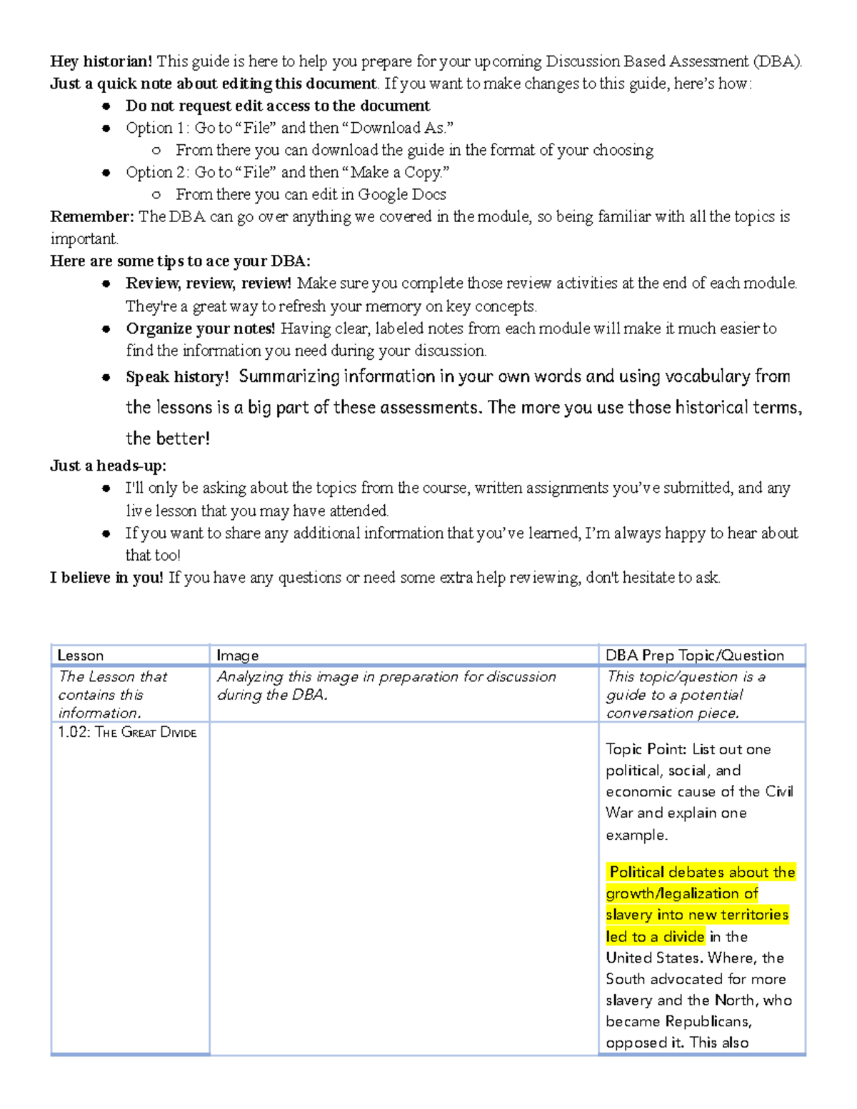 Module 1 DBA Guide: Preparing for Your Discussion Assessment - Studocu