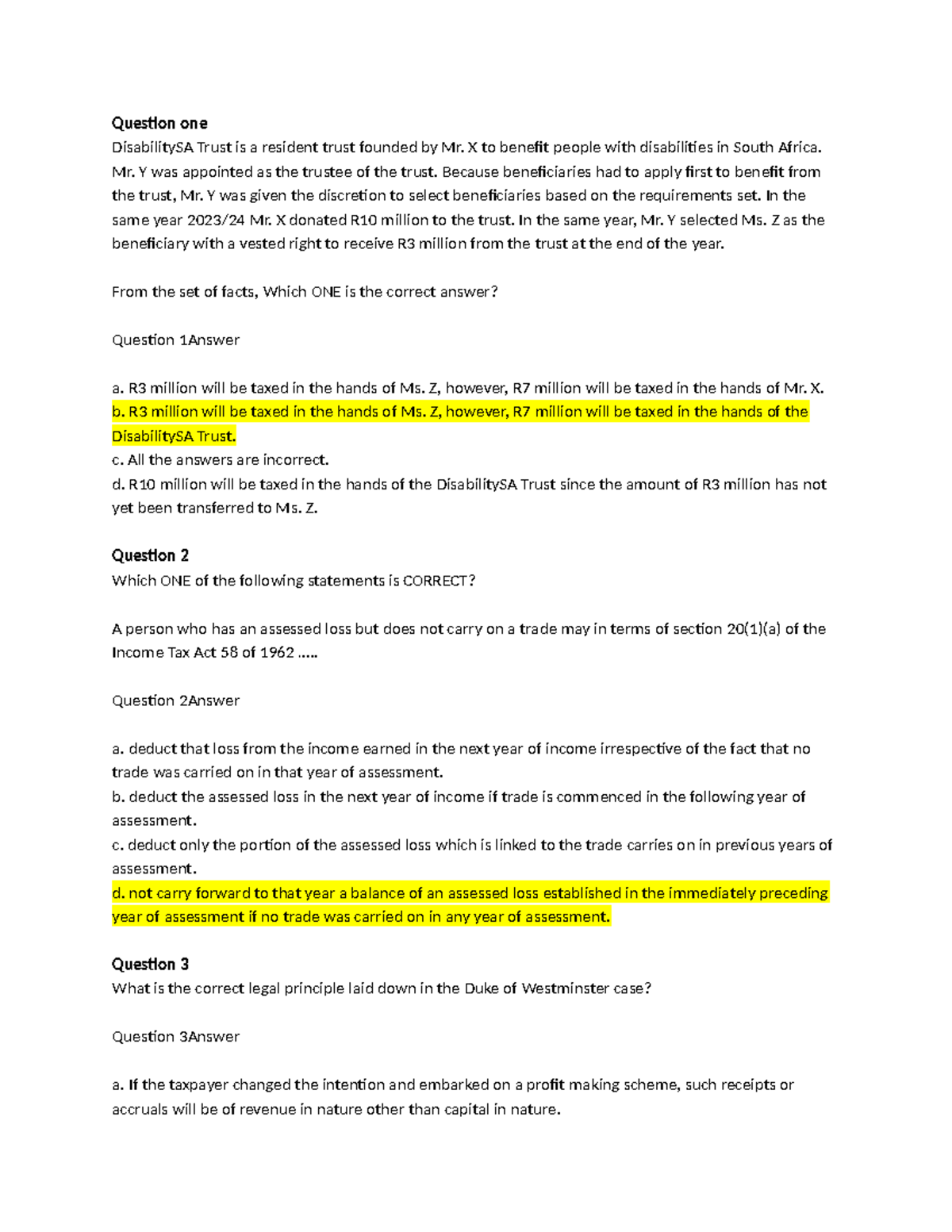 Tax Quiz 2025: Key Concepts and Legal Principles for Exam Prep - Studocu