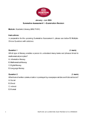 [Solved] examples of multiple choice questions for Acedemic literacy ...