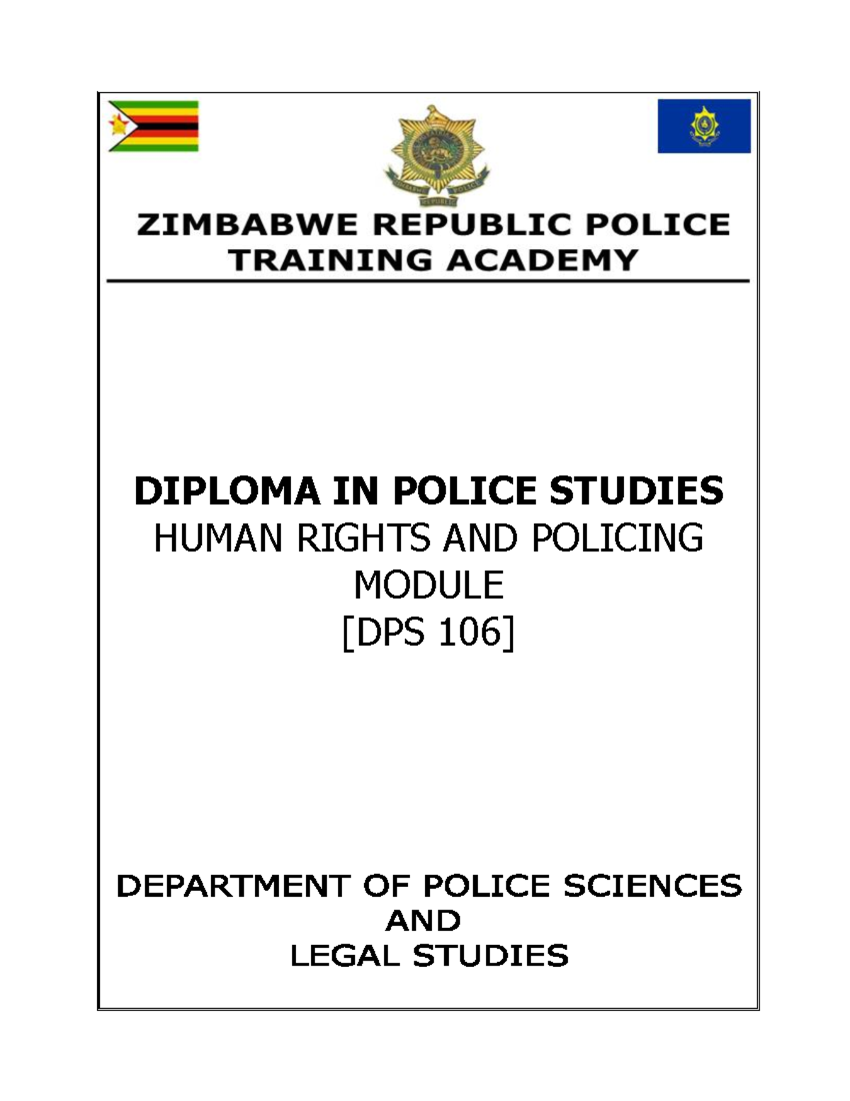 DPS 106 Human Rights and Policing: Comprehensive Module Overview - Studocu
