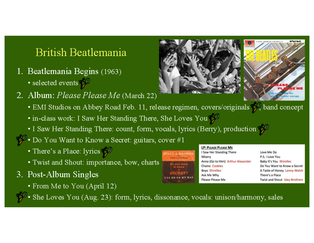British Beatlemania: A Study of 1963 Hits and Their Impact - Studocu