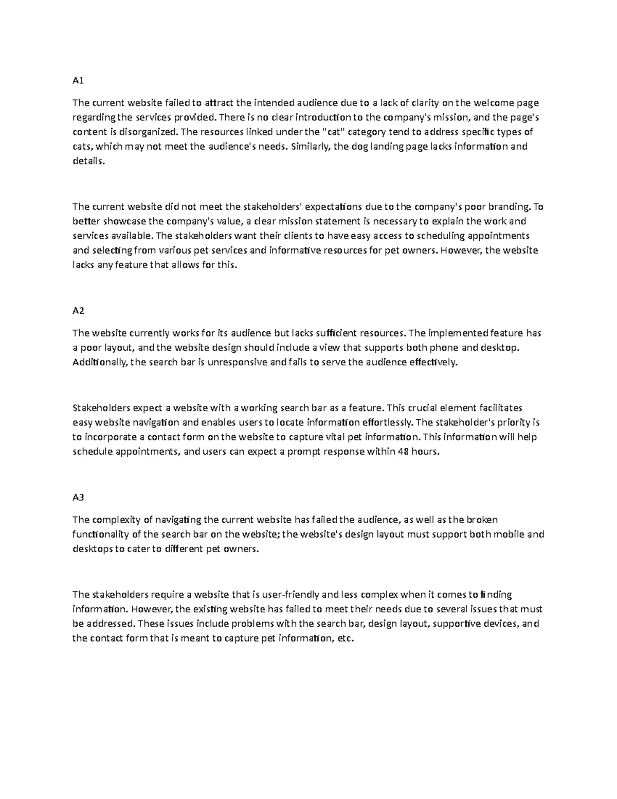C773 Task One: Website Usability and Functionality Analysis for ...
