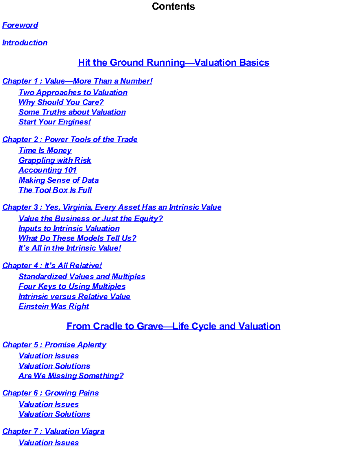 The Little Book of Valuation (FIN 101): Understanding Valuation ...