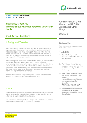 [Solved] Indigo risk assessment worksheet in nursing care examples ...