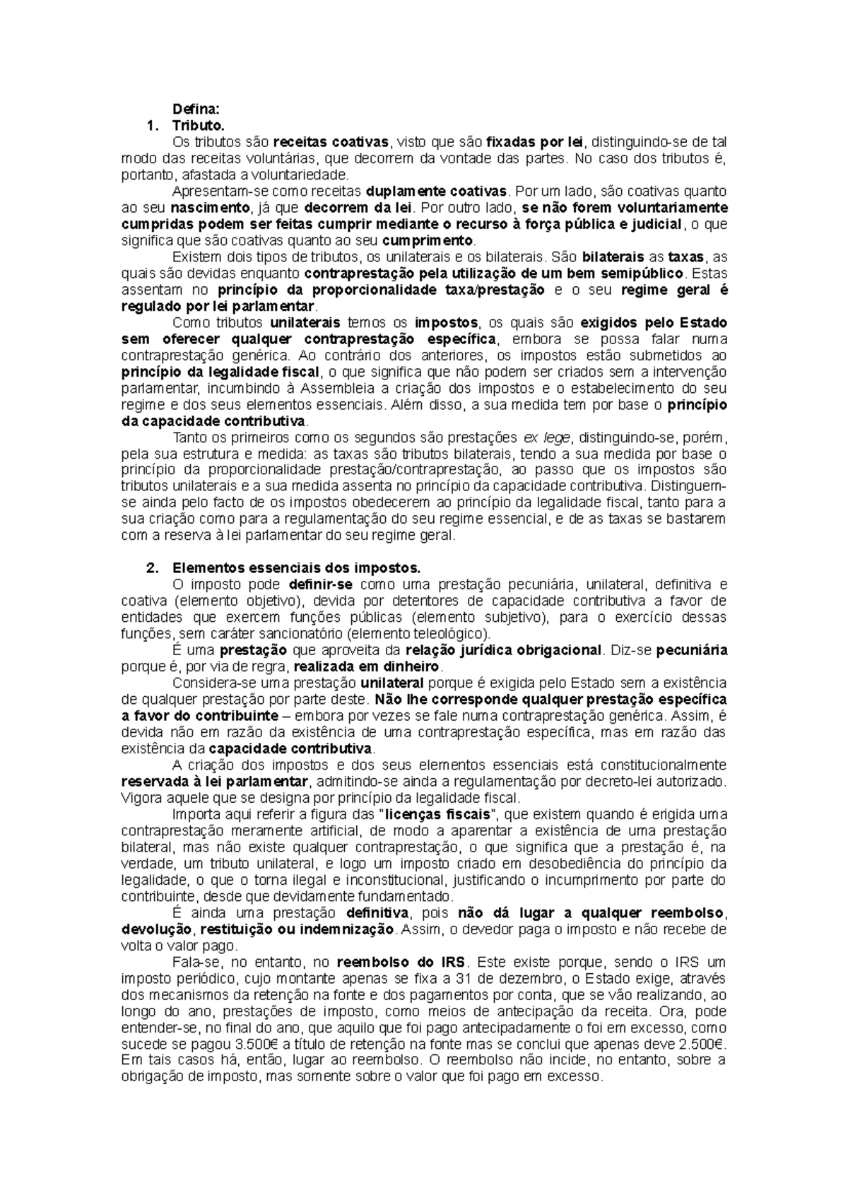 Direito Fiscal 2020: Conceitos e Princípios Fundamentais - Studocu