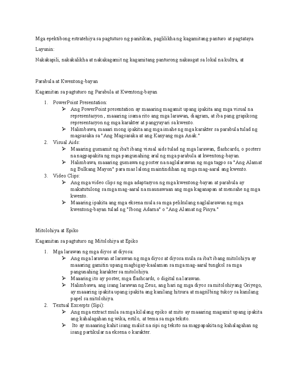 Mga Epektibong Estratehiya sa Pagtuturo ng Panitikan: Kagamitan at ...