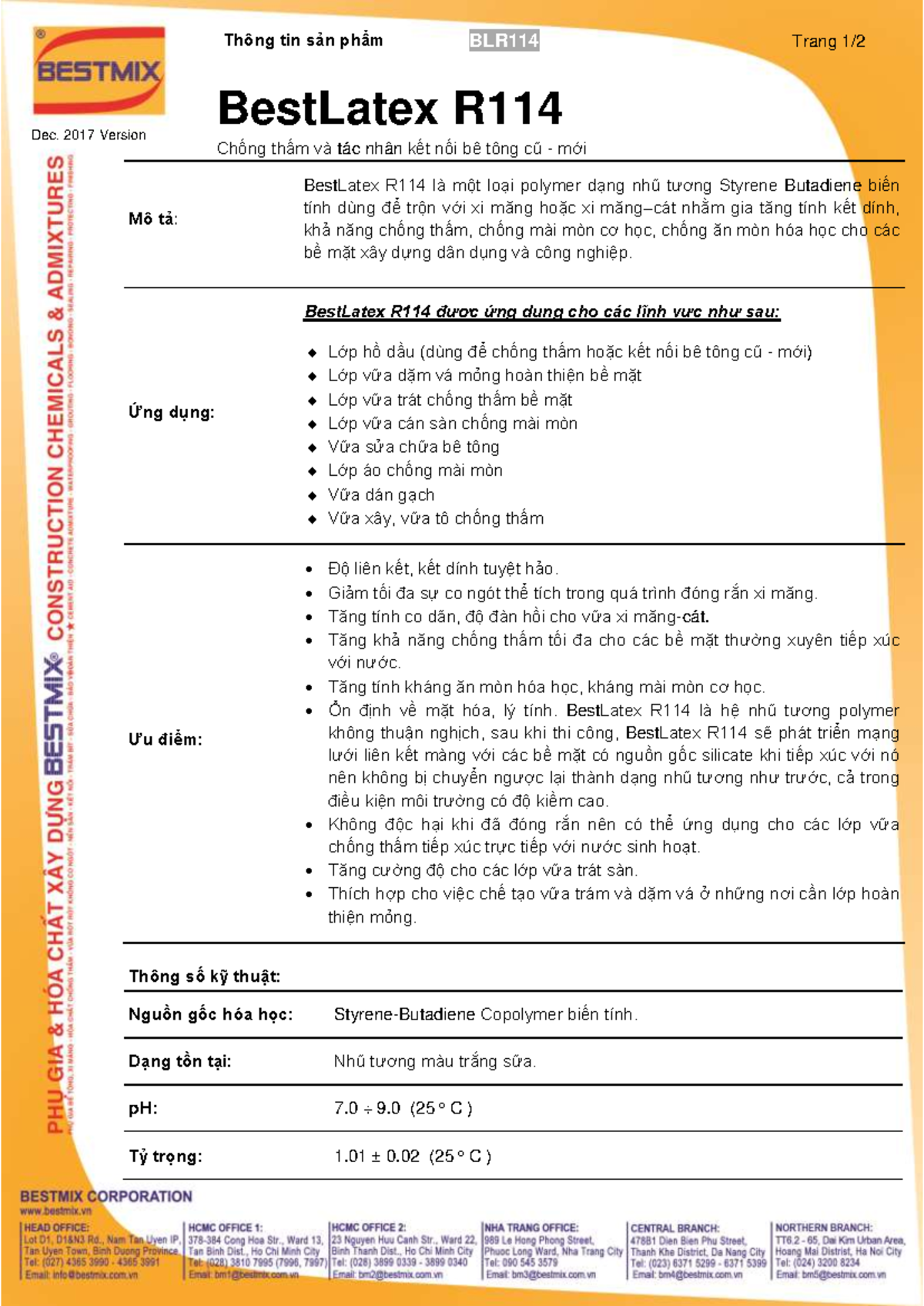Thông tin sản phẩm BestLatex R114 - BLR114 Final Version 2017 - Studocu