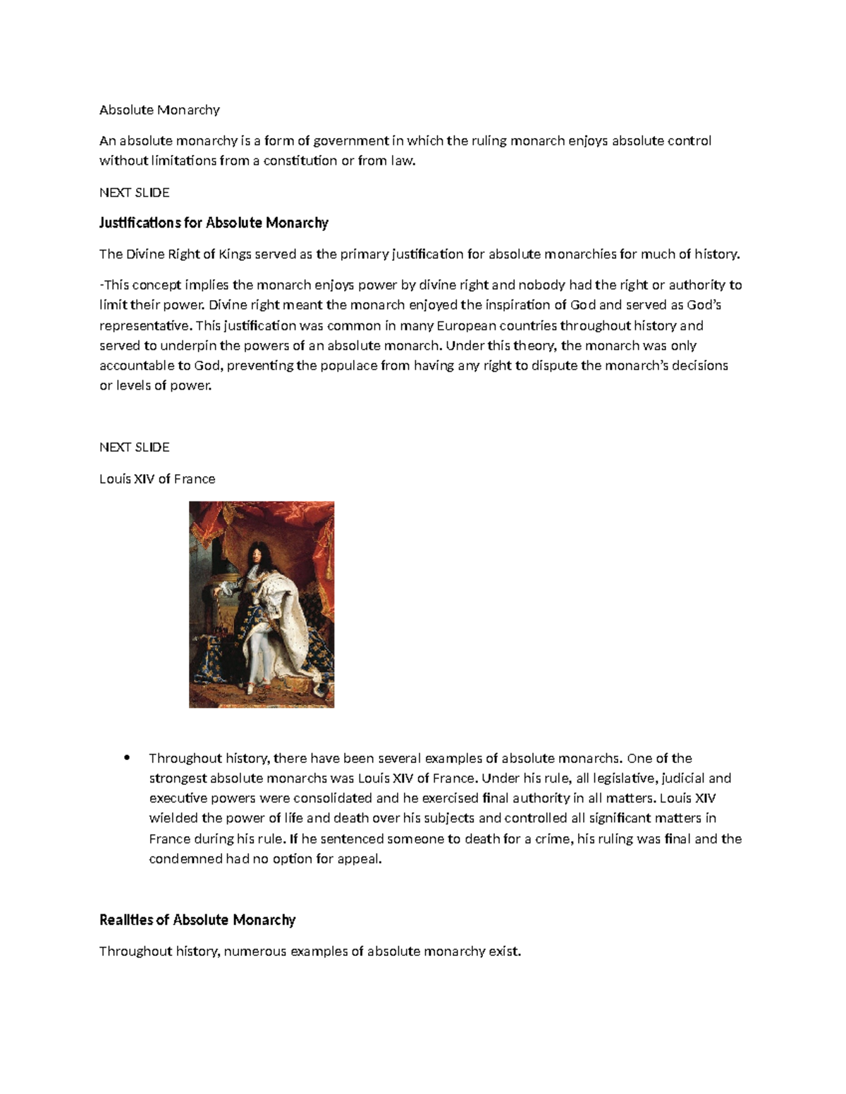 Examining the Concept of Absolute Monarchy: Justifications & Examples ...