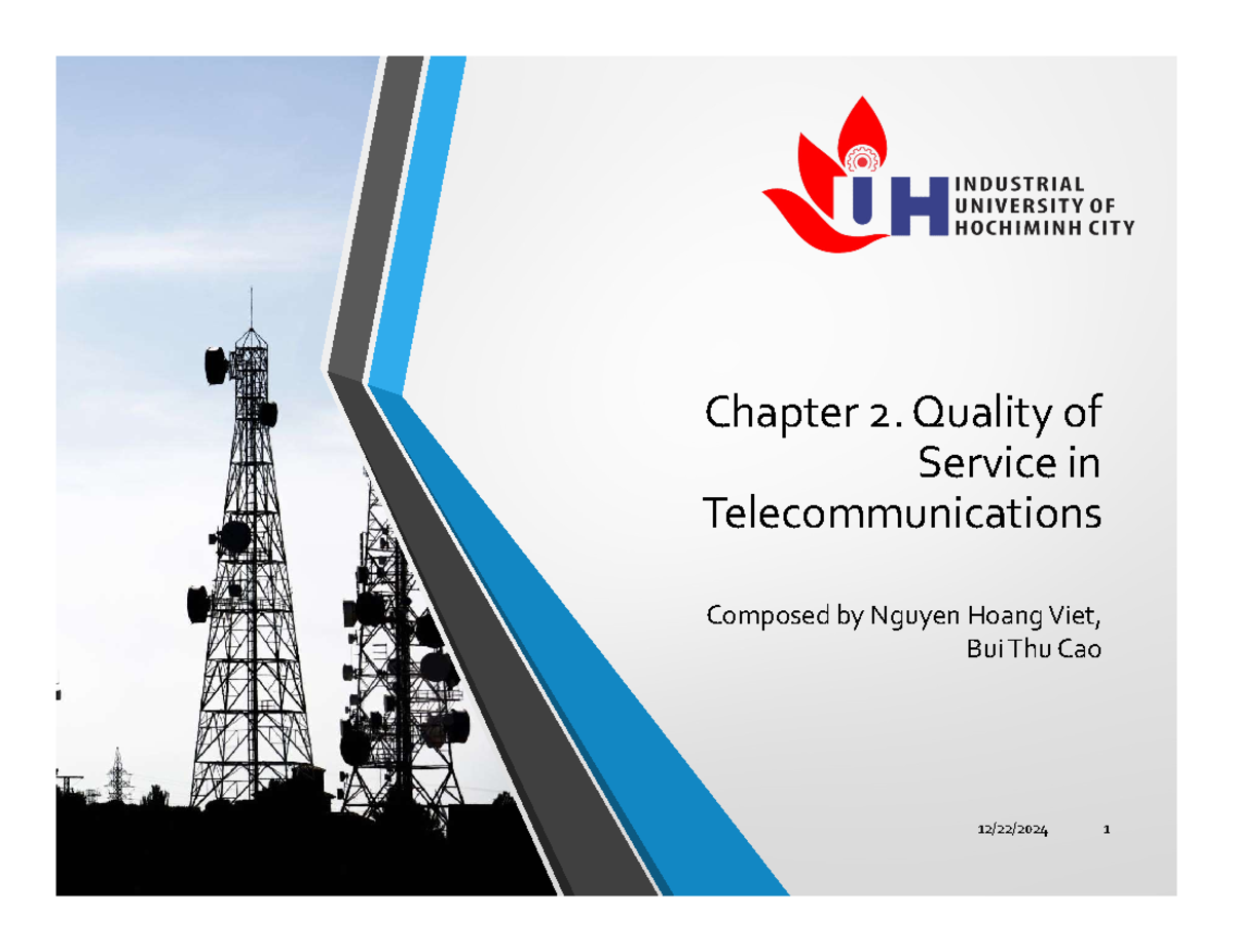 C2 - C2 he thong vien thong - ####### Chapter 2. Quality of ####### Service in ####### - Studocu