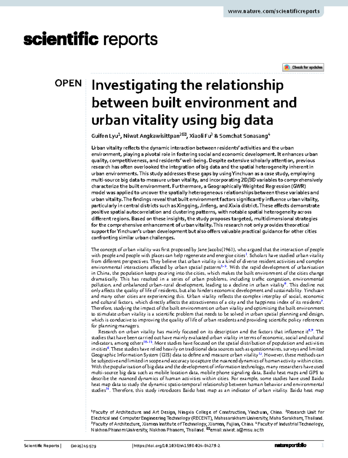 OPEN: Examining Built Environment's Impact on Urban Vitality with Big ...
