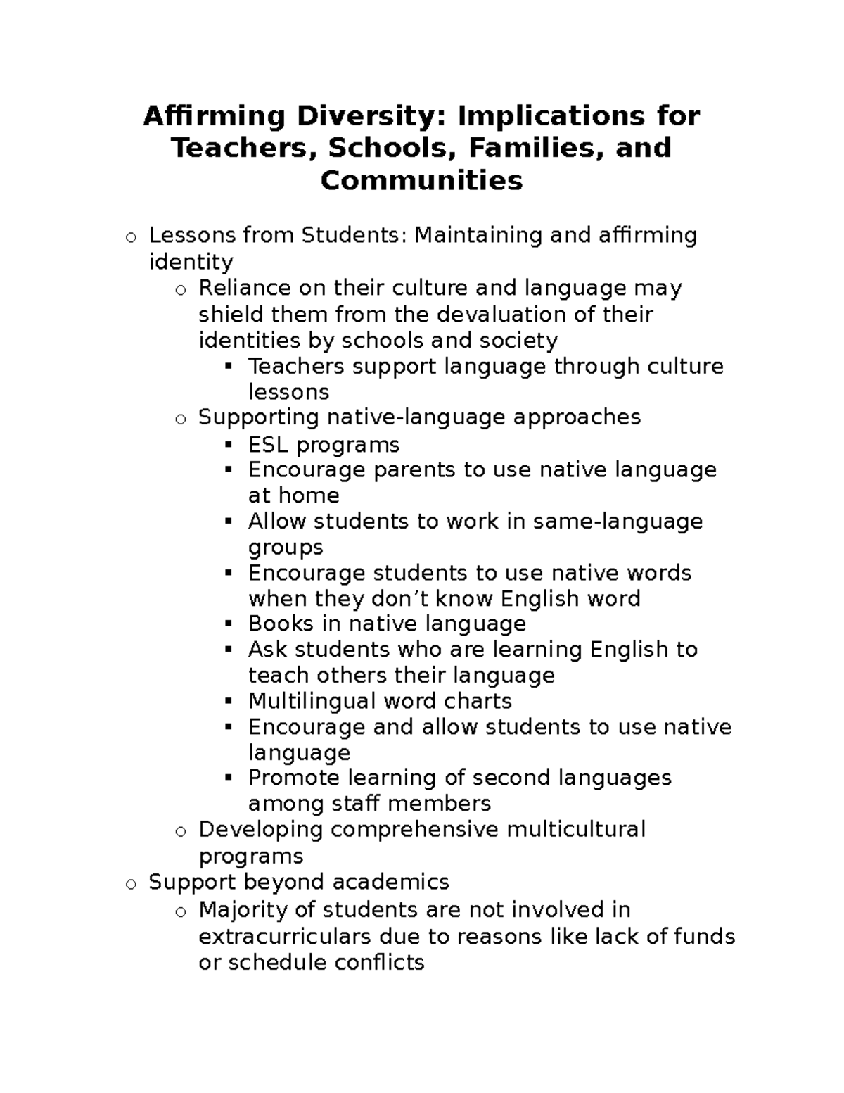 Ch 10 Textbook Notes: Affirming Diversity in Multicultural Education ...