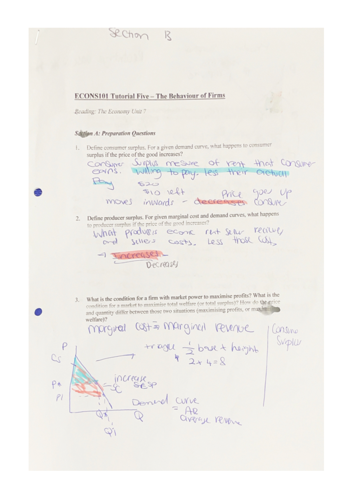 Tutorial 5: Key Concepts and Applications in ECON - Studocu