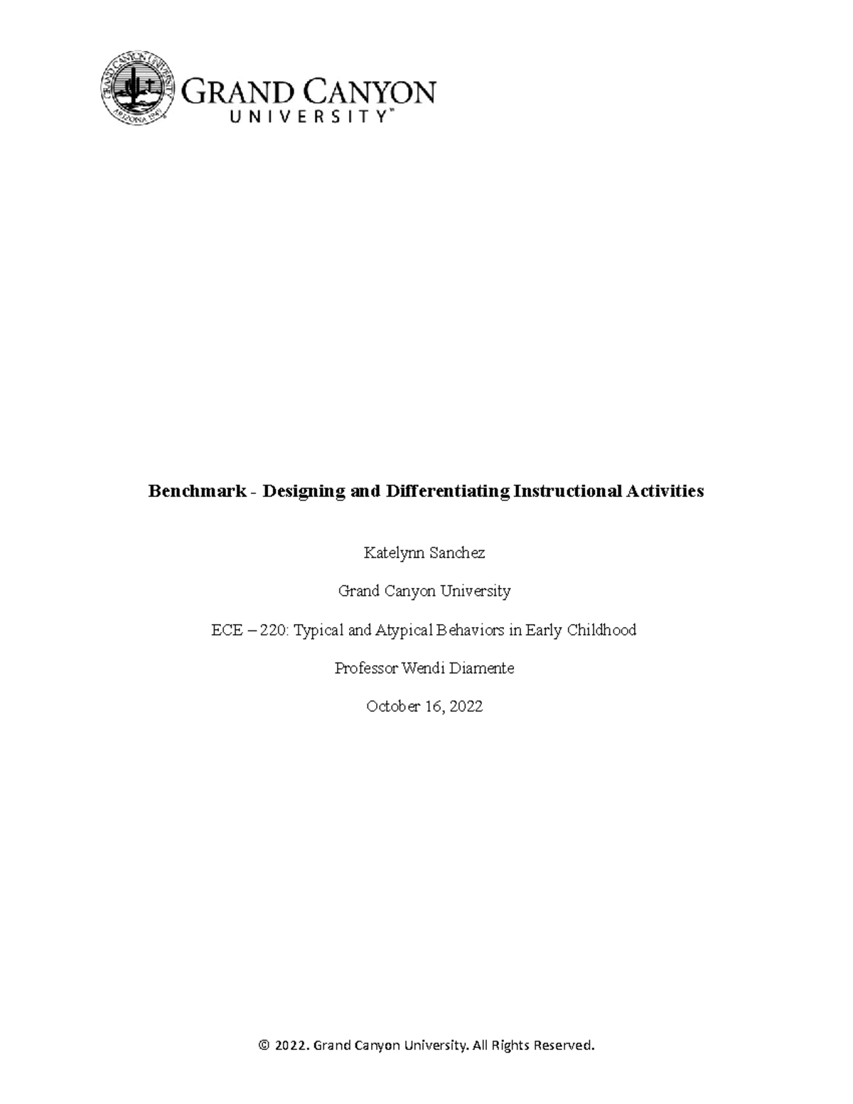 ECE-220 Final Exam: Instructional Activities Benchmark Analysis - Studocu