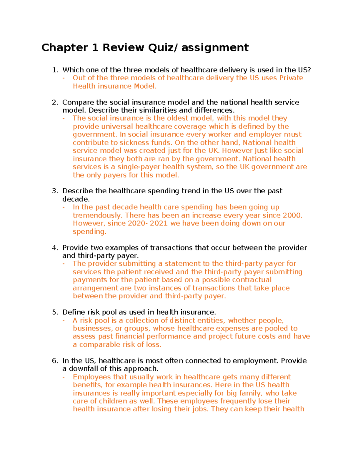 Chapter 1 Review Quiz (Course Code: HLT101) - Studocu