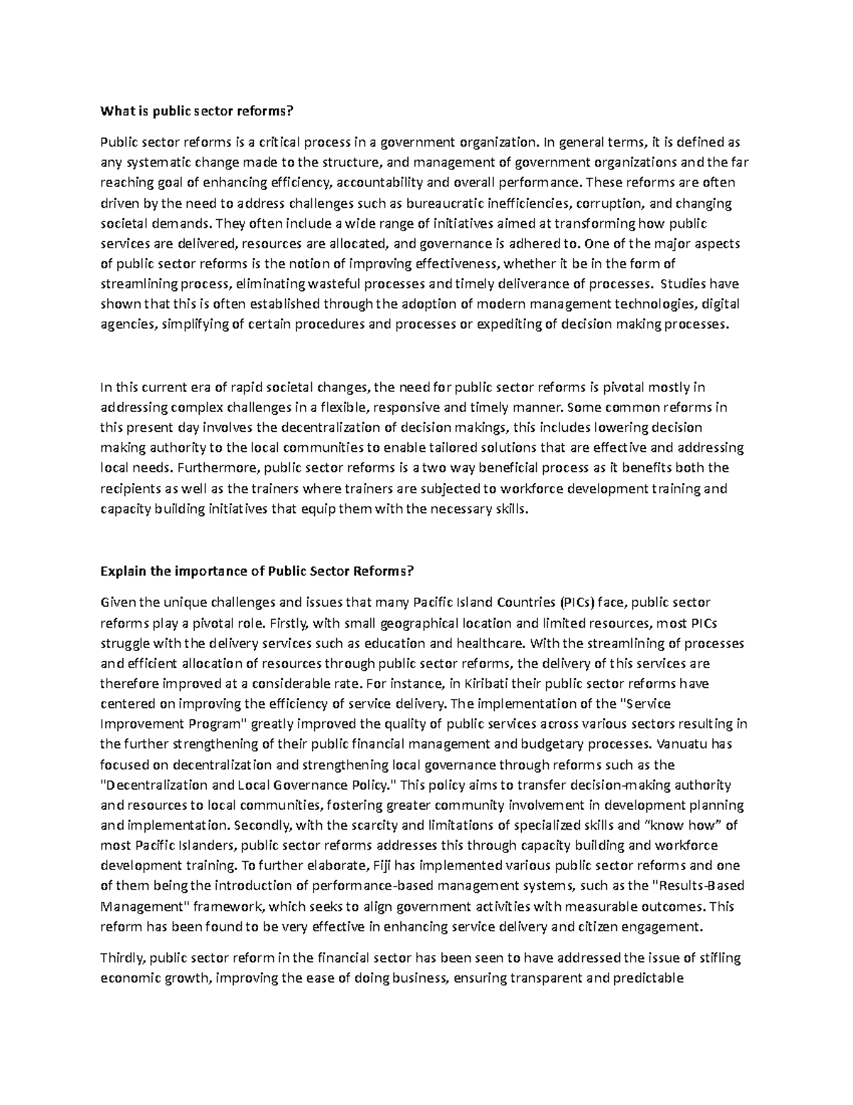 What is public sector reforms - What is public sector reforms? Public ...
