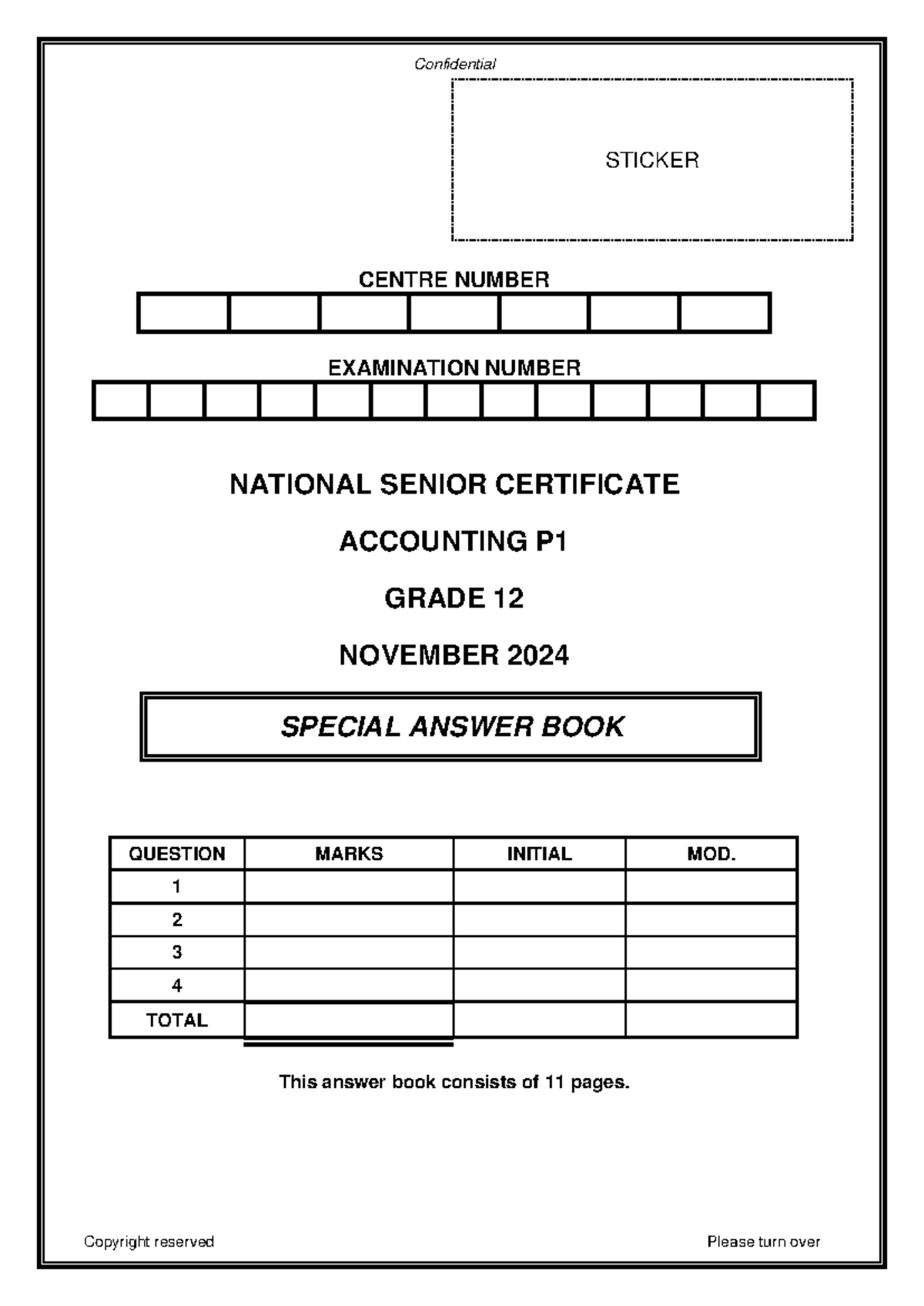 Accounting P1 Nov 2024 Answer Book - Grade 12 NSC Exam - Studocu