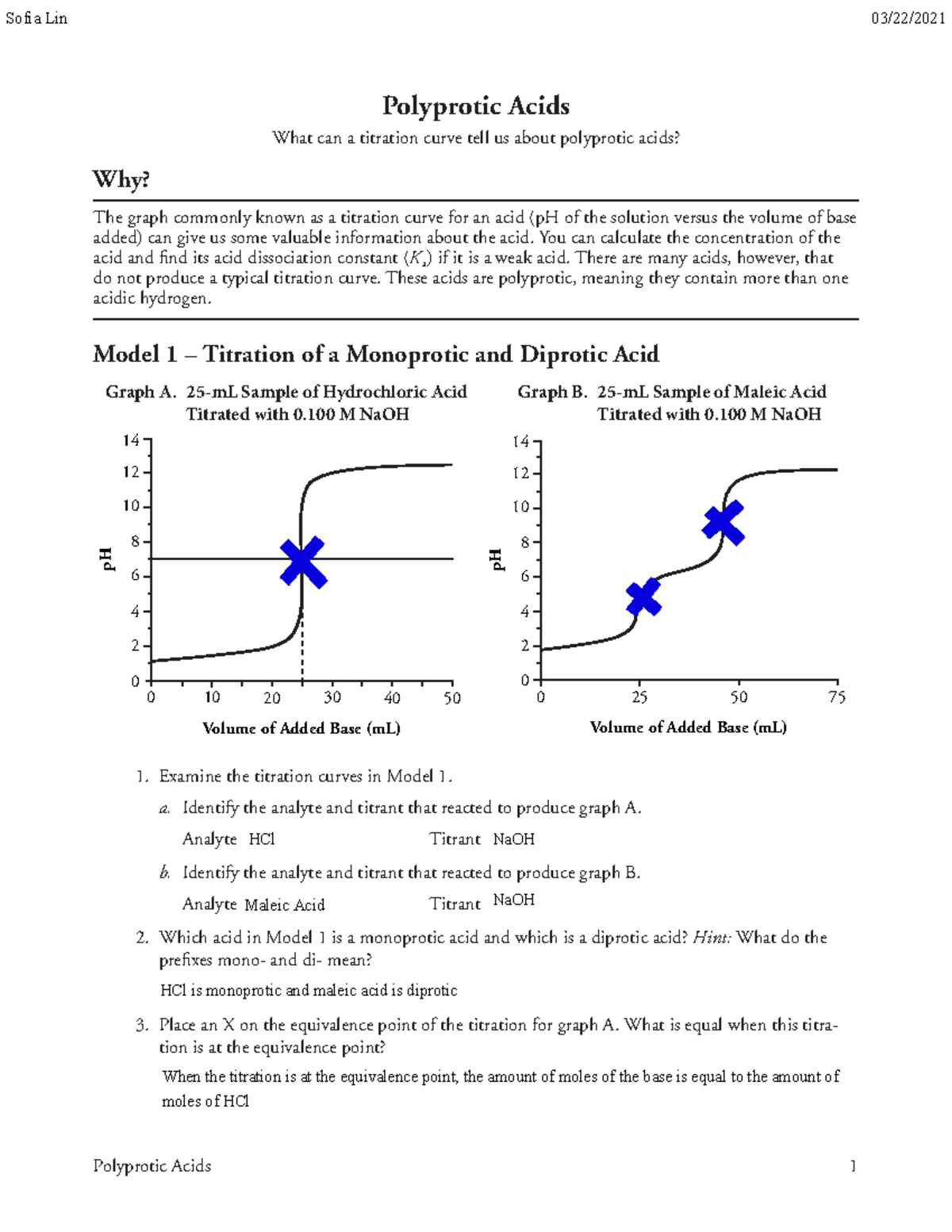 Understanding Polyprotic Acids and Their Titration Curves - Studocu