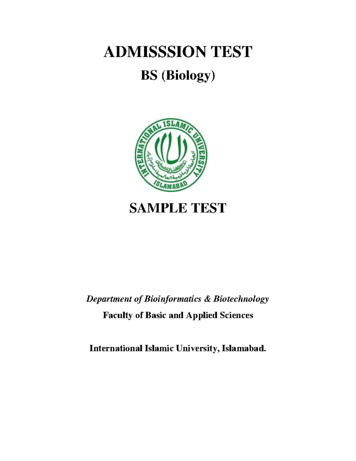 BSBI Fall 2017 Admission Test Sample - English & Analytical Reasoning ...