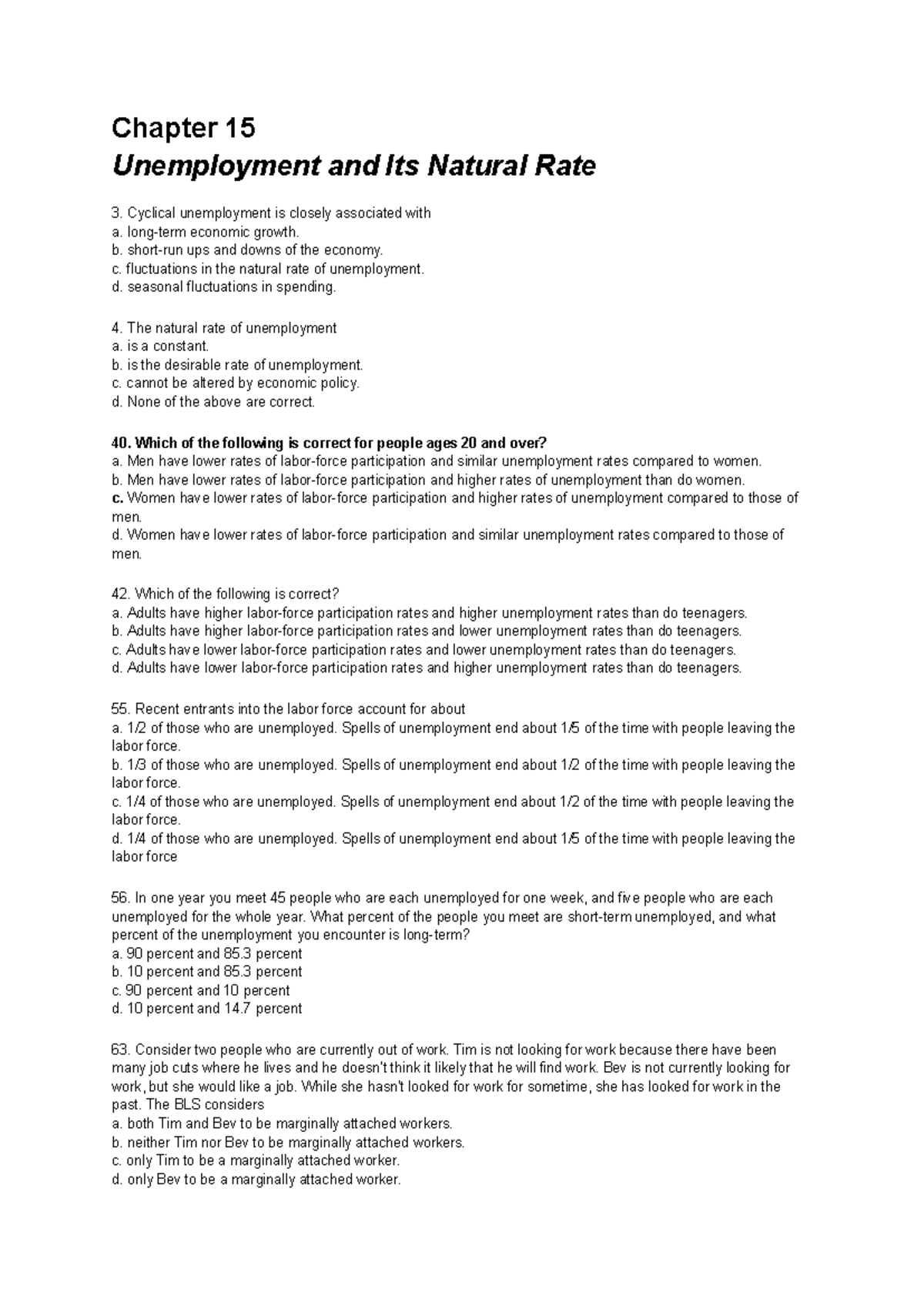 Chapter 15: Unemployment and Its Natural Rate - Key Concepts and ...