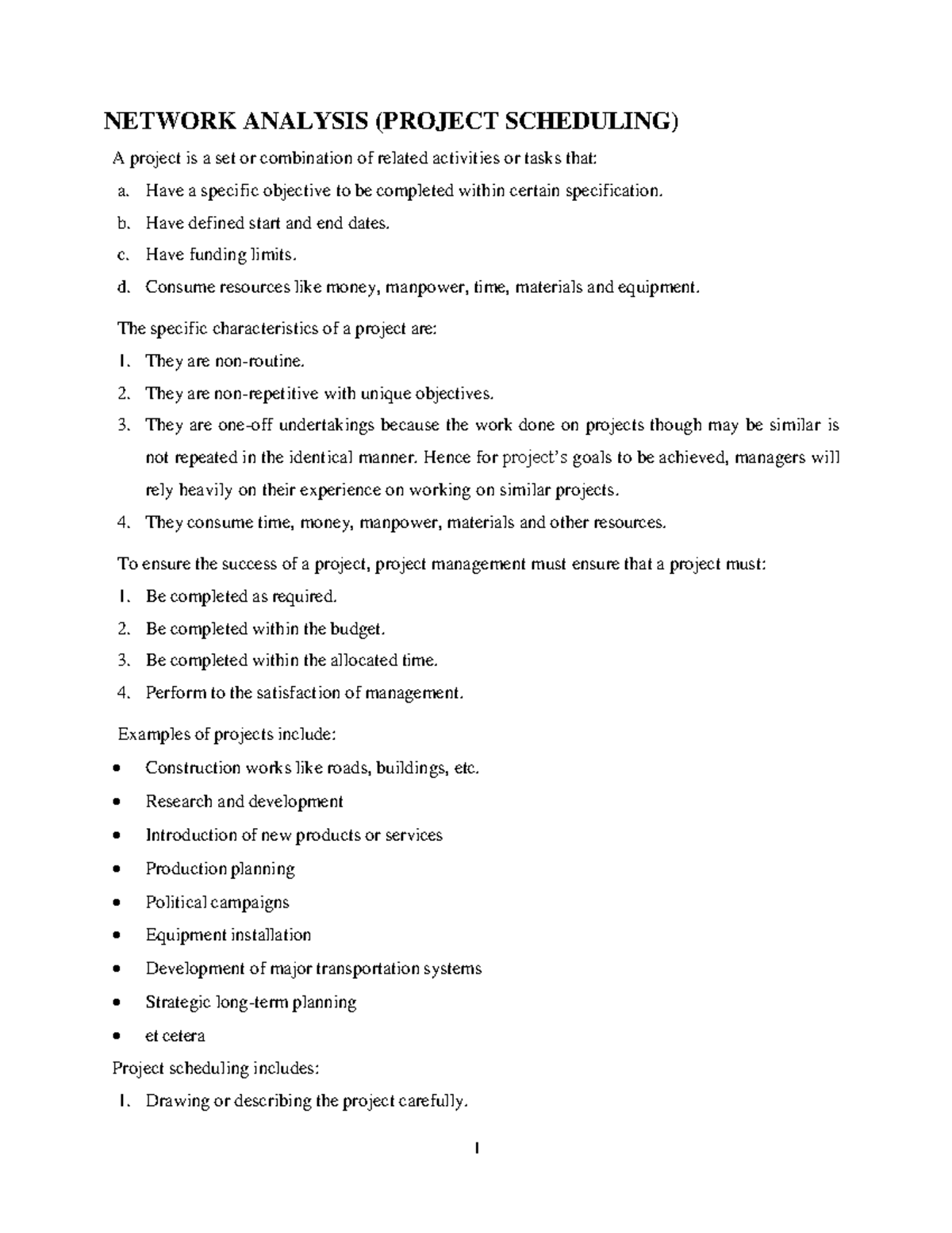Network Analysis Notes: A Guide to Project Scheduling Techniques - Studocu