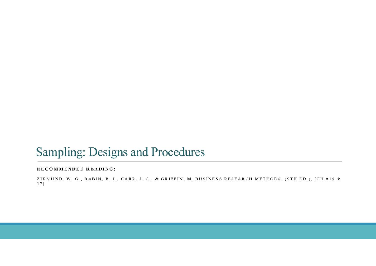 7. Sample and Sampling Techniques - Sampling: Designs and Procedures ...