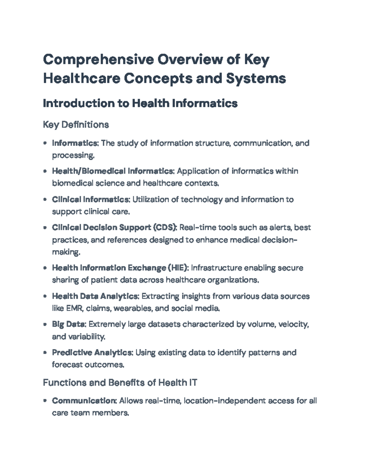 Comprehensive Overview of Healthcare Systems and Policies: HCI 101 - Comprehensive Overview of ...