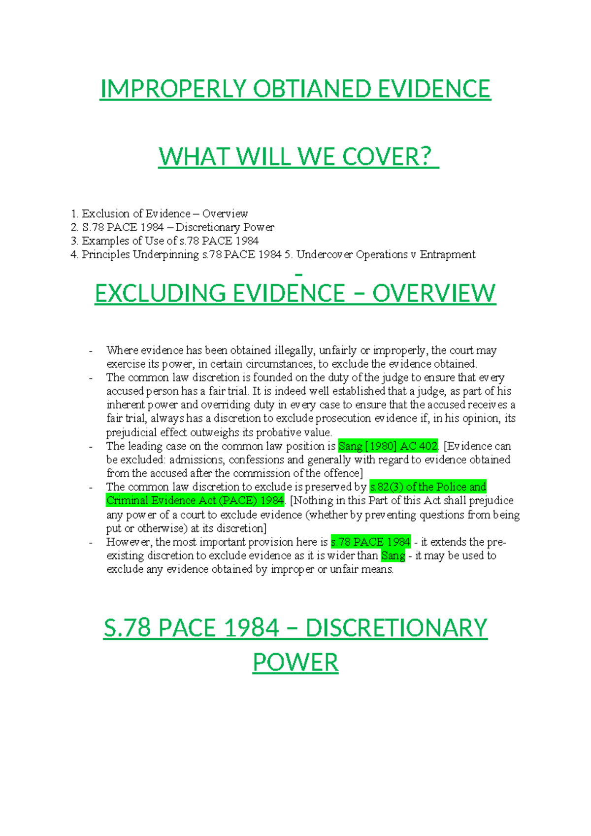 (11) Exclusion of Improperly Obtained Evidence: Key Principles & Cases ...