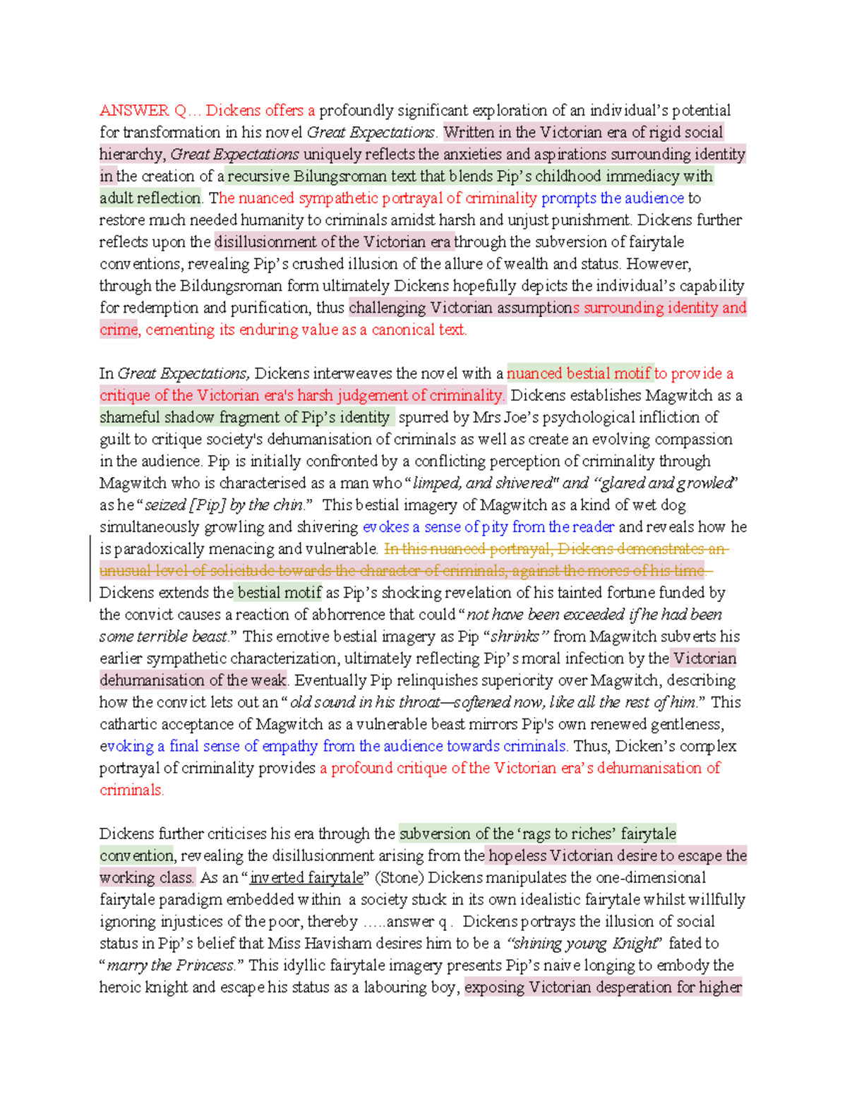 Mod B Essay: Exploring Transformation and Redemption in Great ...