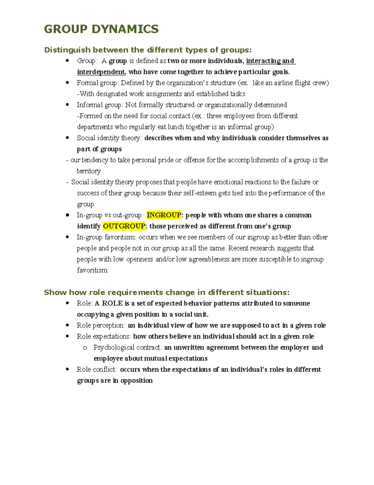Exam 2 Study Guide: Group Dynamics, Work Teams, and Communication - Studocu