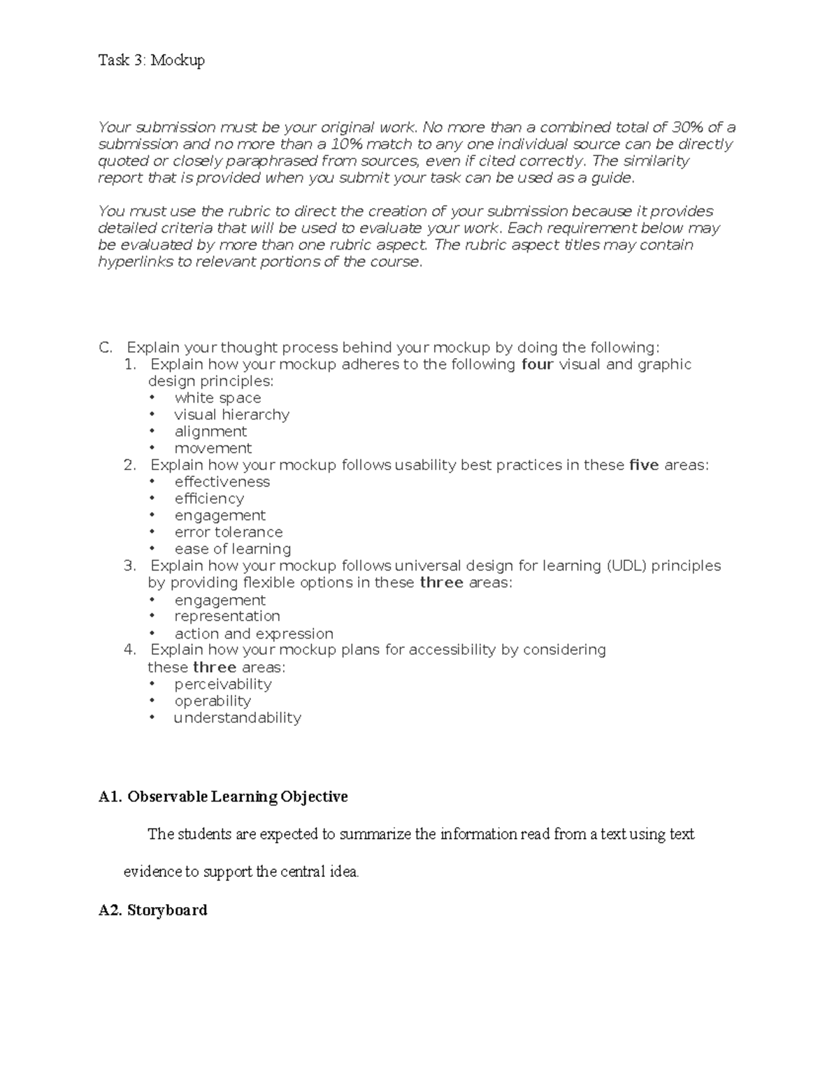 Task 3 Mock-Up: Designing Summarizing Skills & Central Idea Module ...