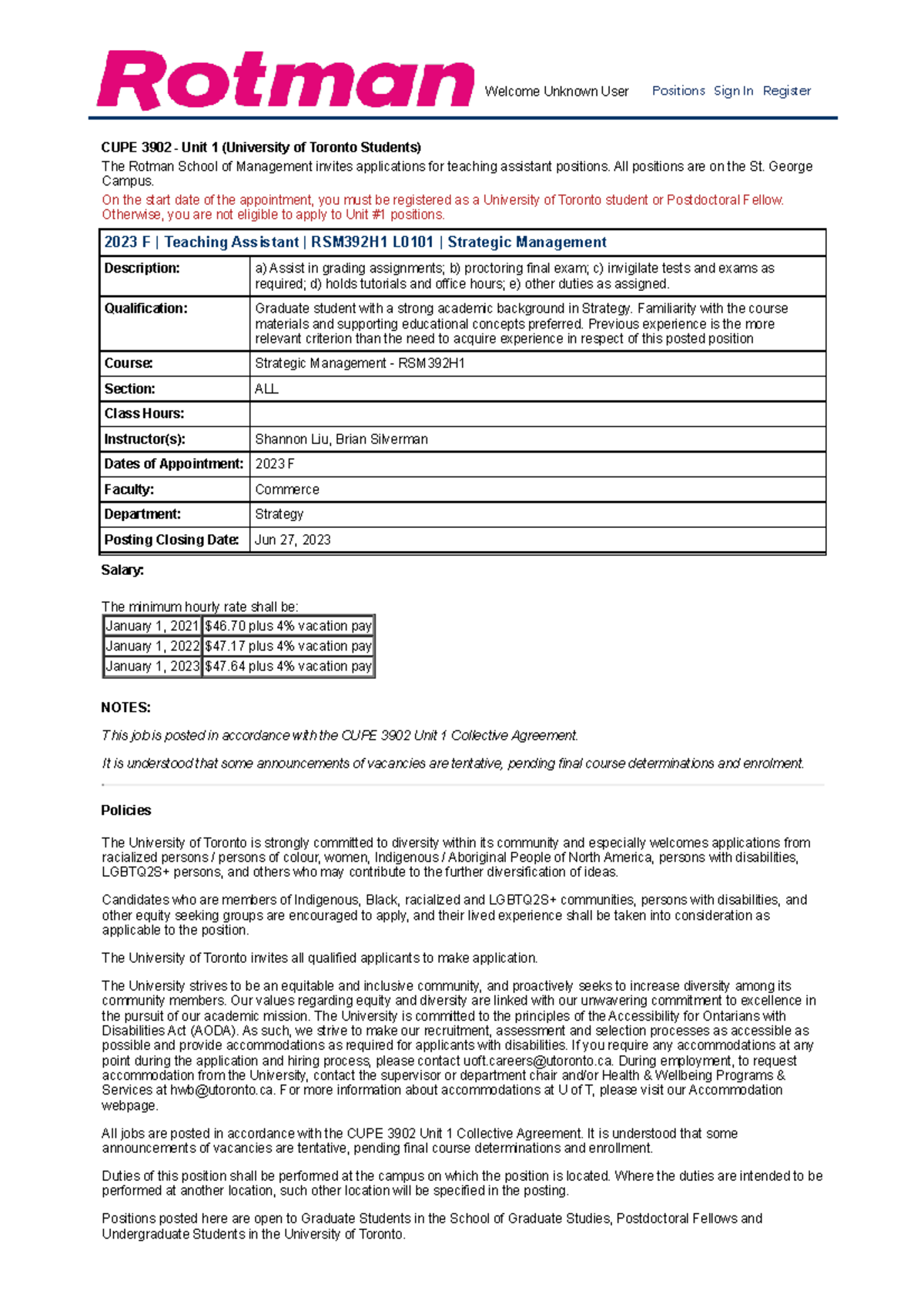 TA Positions Openings - Apply for RSM392H1 Strategic Management - Studocu