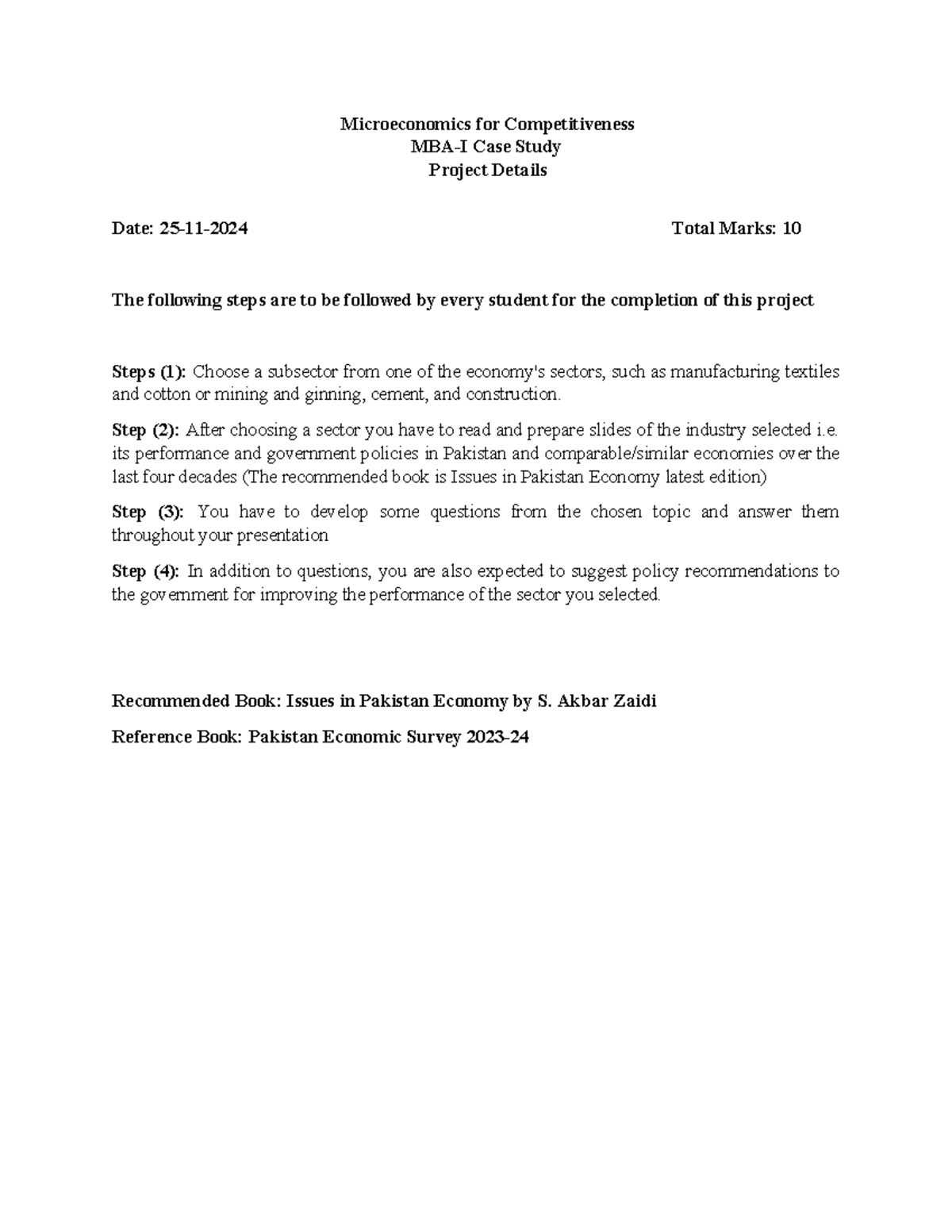 Microeconomics for Competitiveness Project Details - Microeconomics for ...