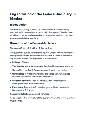 Overview of the Structure and Function of the Mexican Federal Judiciary ...