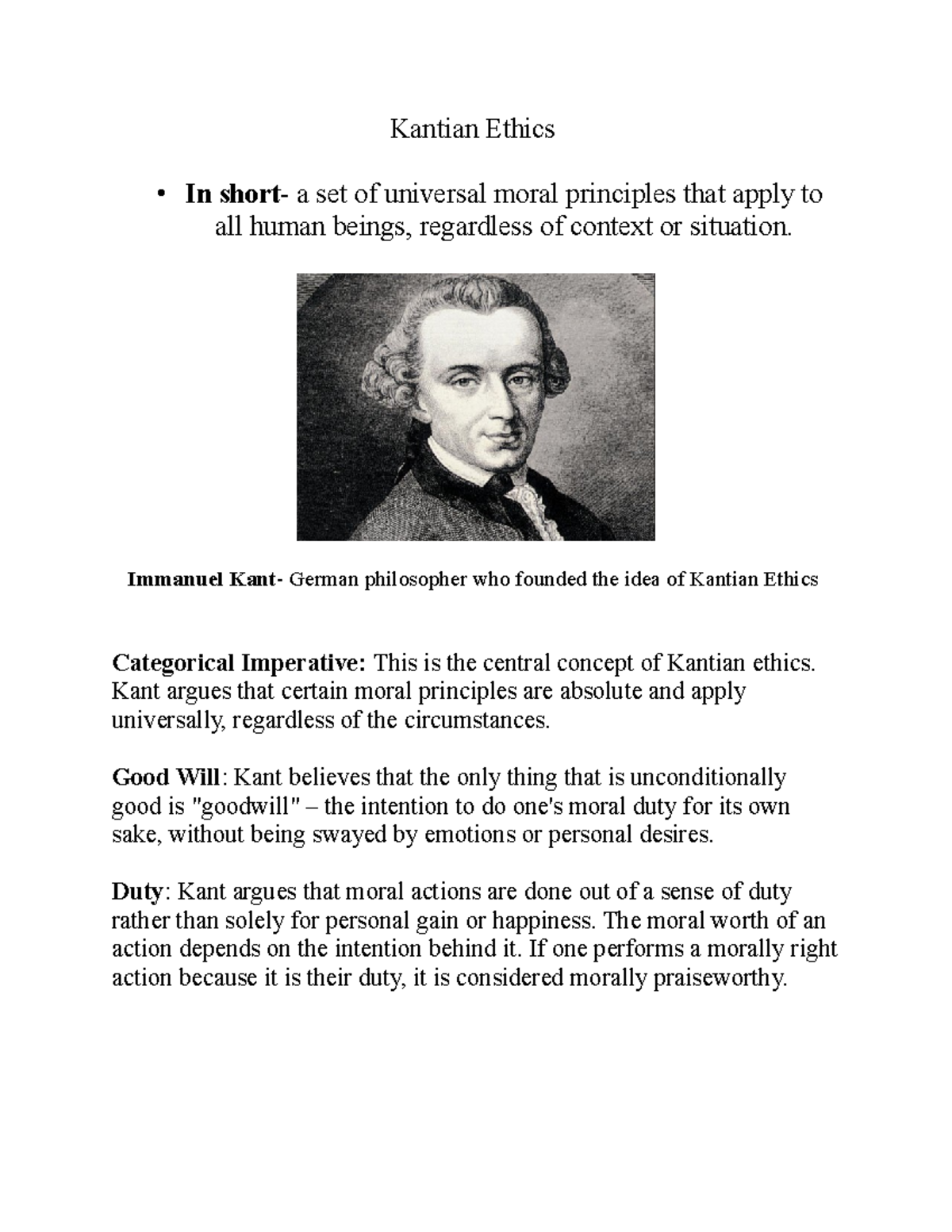 Kantian Ethics: Universal Moral Principles and Categorical Imperatives ...