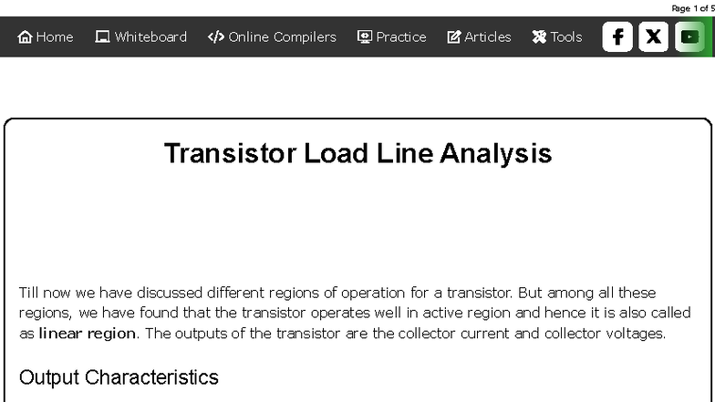 Transistor Load Line Analysis DC - Key Concepts and Characteristics ...