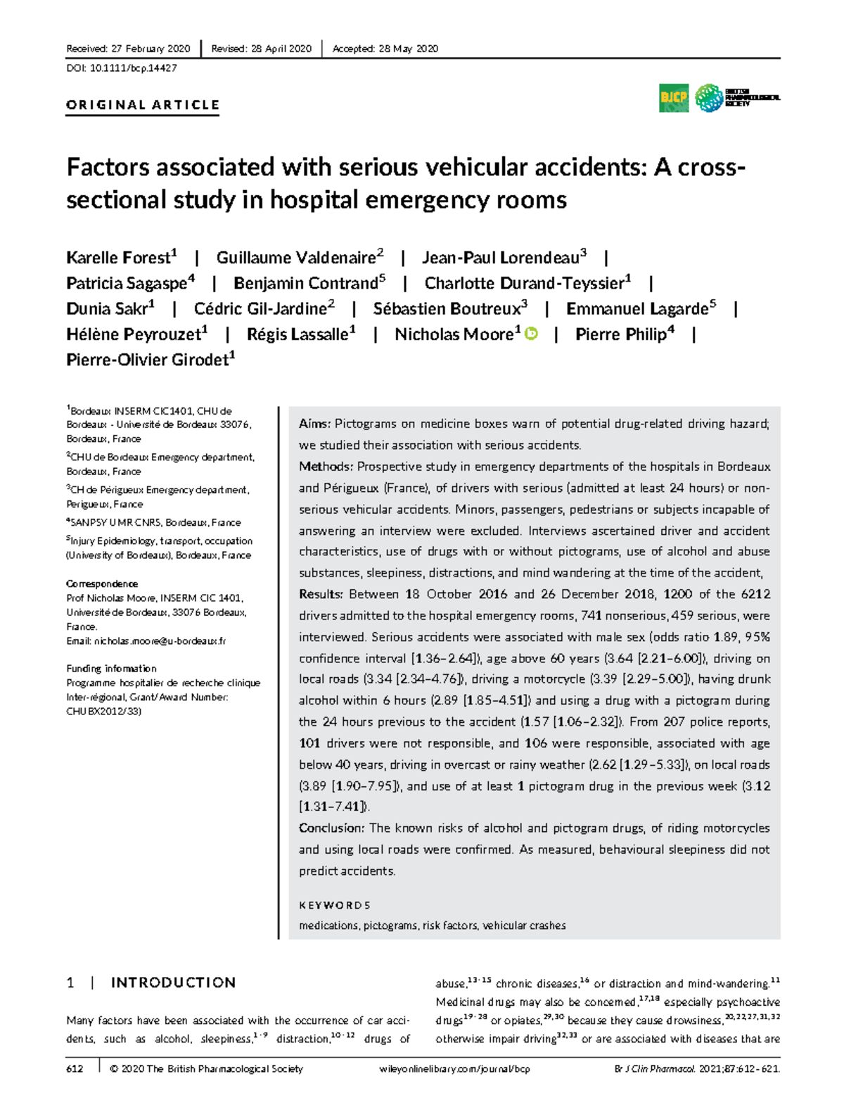 Factors Associated with Serious Vehicular Accidents: A Cross-Sectional ...