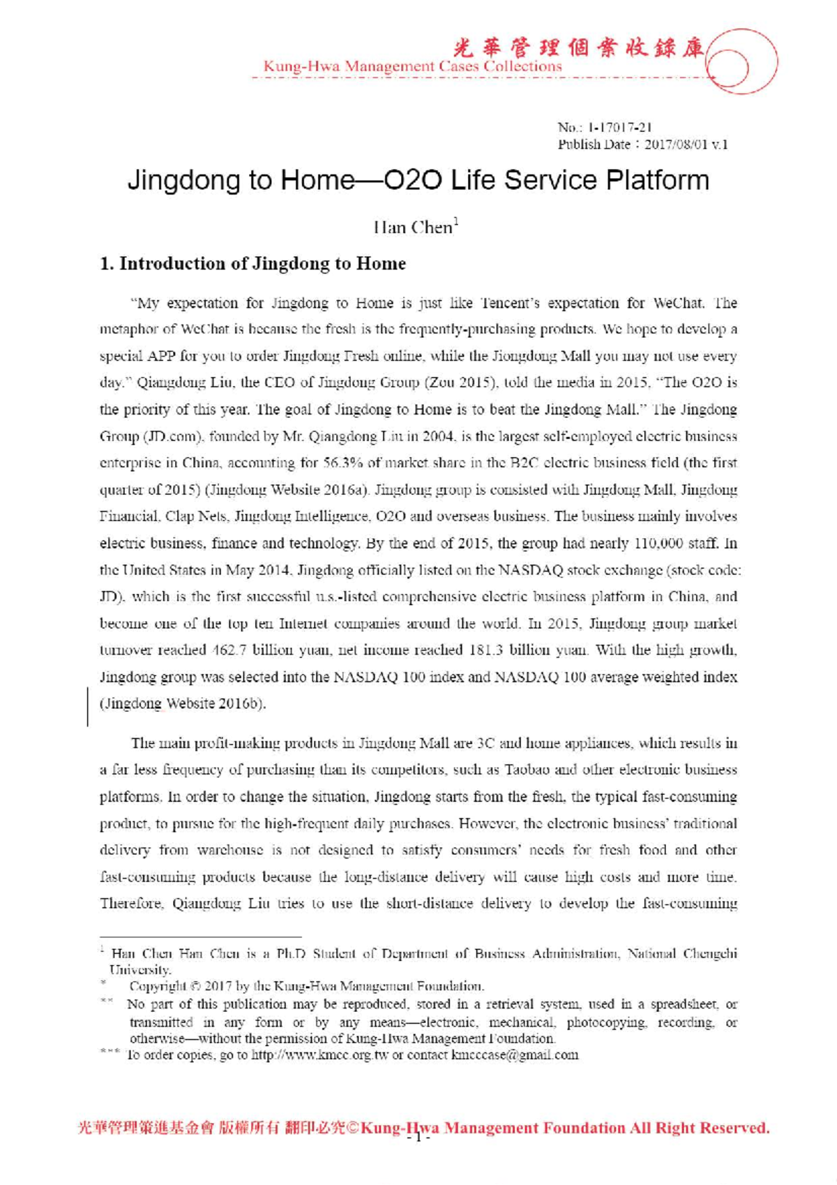 Management Case Study: Jingdong to Home O2O Platform Analysis - Studocu
