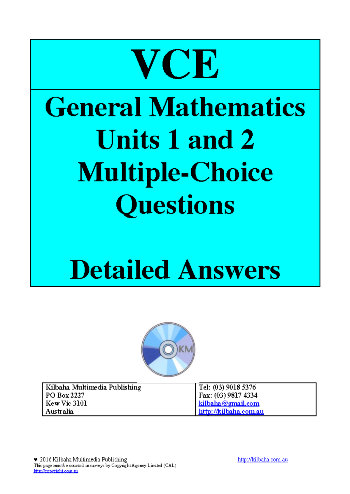 VCE General Mathematics Units 1 & 2: Detailed Answers and Solutions ...