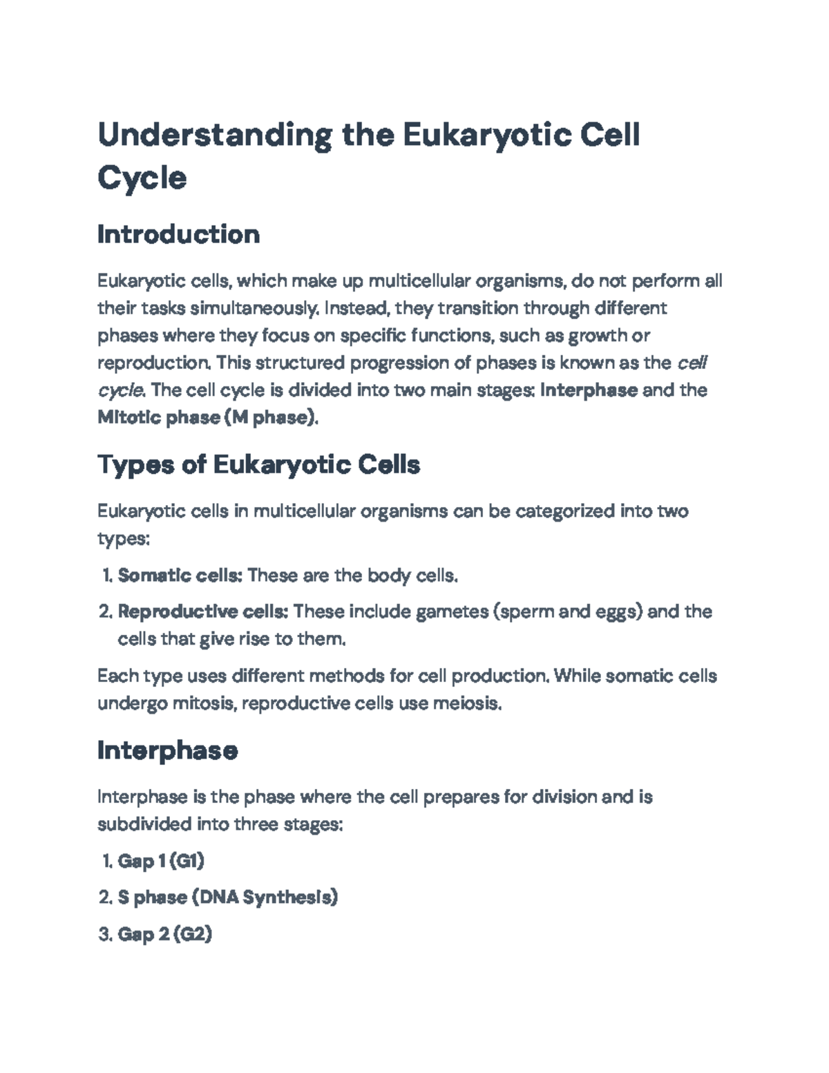 Eukaryotic Cell Cycle Overview: Phases, Checkpoints, and Controls ...