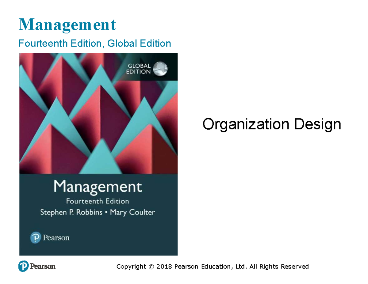 Management 14th Ed: Key Elements of Organizational Design - Studocu