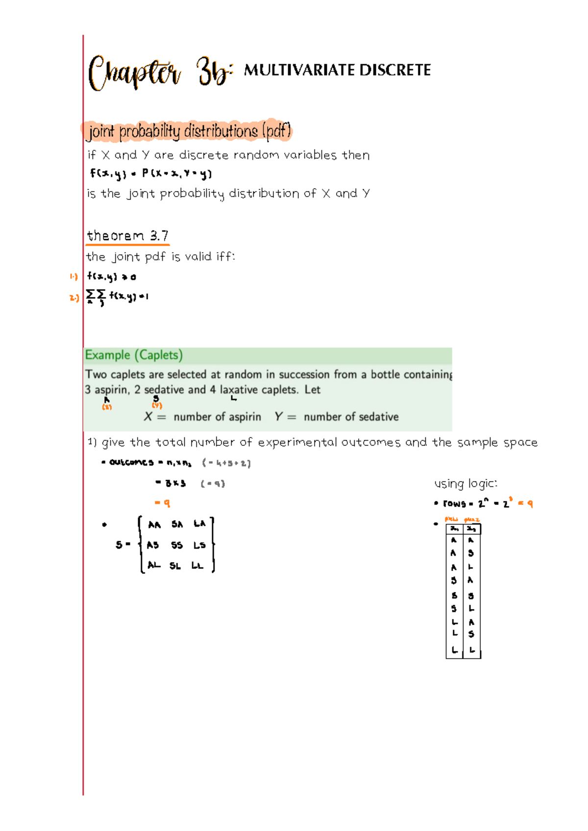 Ch3B: Multivariate Discrete Joint Probability Distributions - Studocu