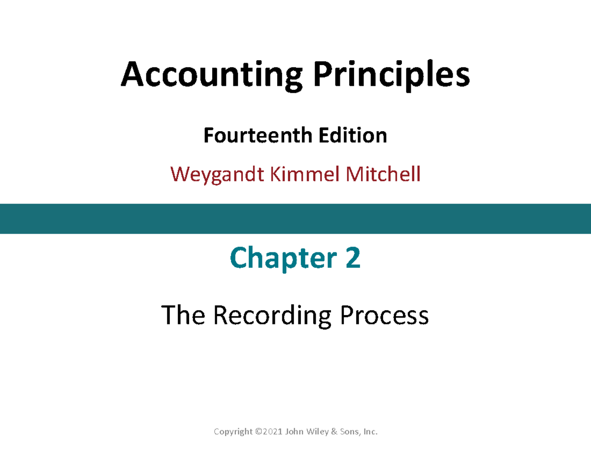 ACC 101: Chapter 2 - The Recording Process Explained - Studocu